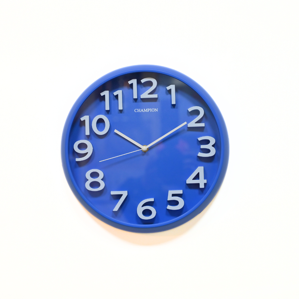 Champion Blue Office Look Bold Figure Wall clock – Amms Watches and Clocks