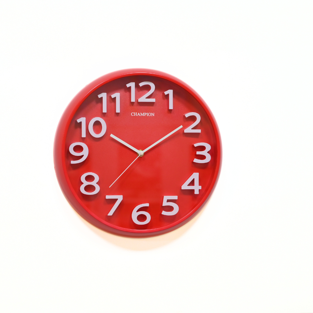 Champion Red Office Look Bold Figure Wall clock – Amms Watches and Clocks