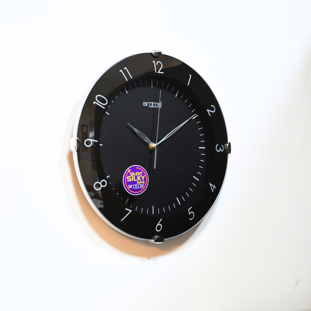 Champion Amms Curved Glass Black Wall clock – Amms Watches and Clocks