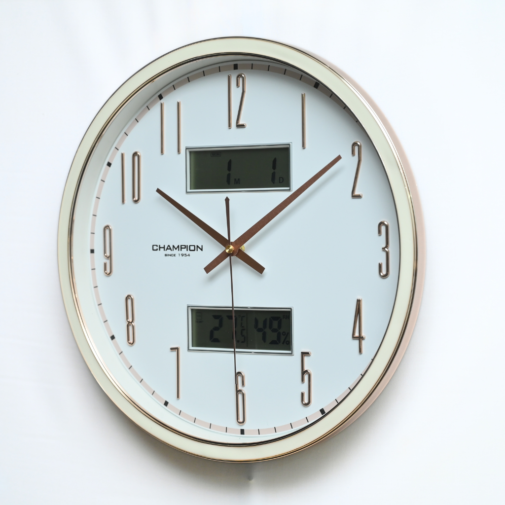 Champion Non ticking Round LCD Wall Clock – Amms Watches and Clocks