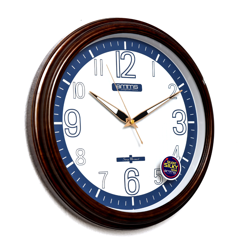 Champion Amms Non Ticking Wall Clock With Blue Luminous – Amms Watches ...